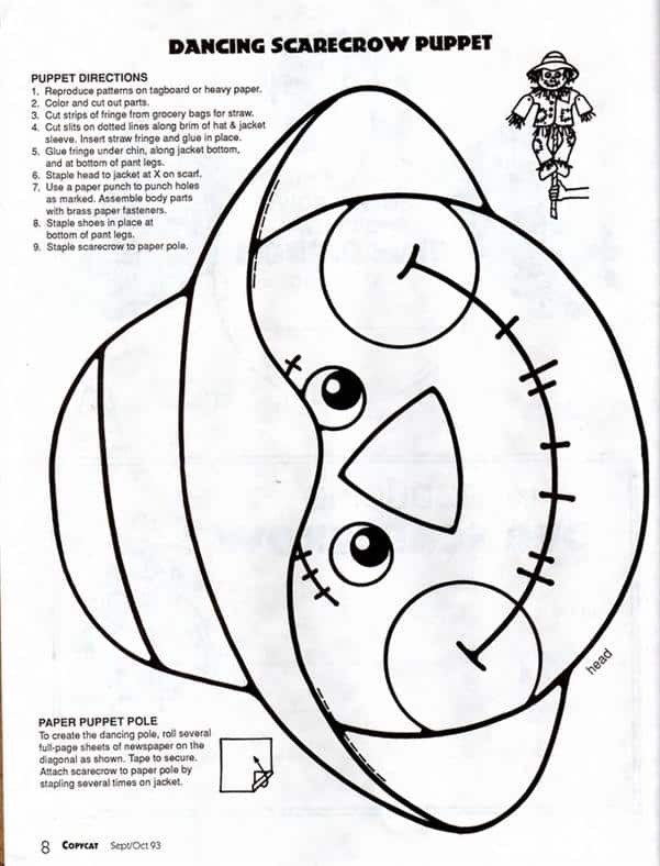 Paper Plate Scarecrow Template Martin Printable Calendars