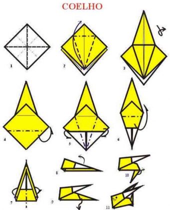 coelho origami - Como Fazer Artesanatos