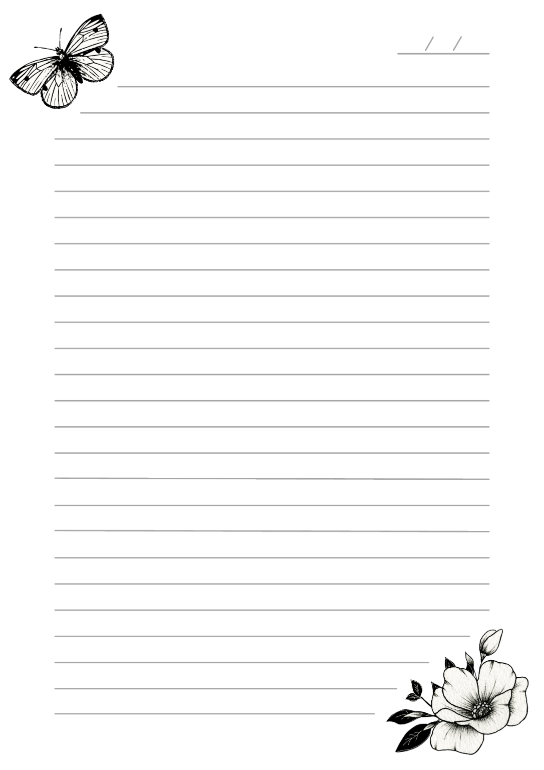 Folha com linhas para imprimir em PDF tamanho A4