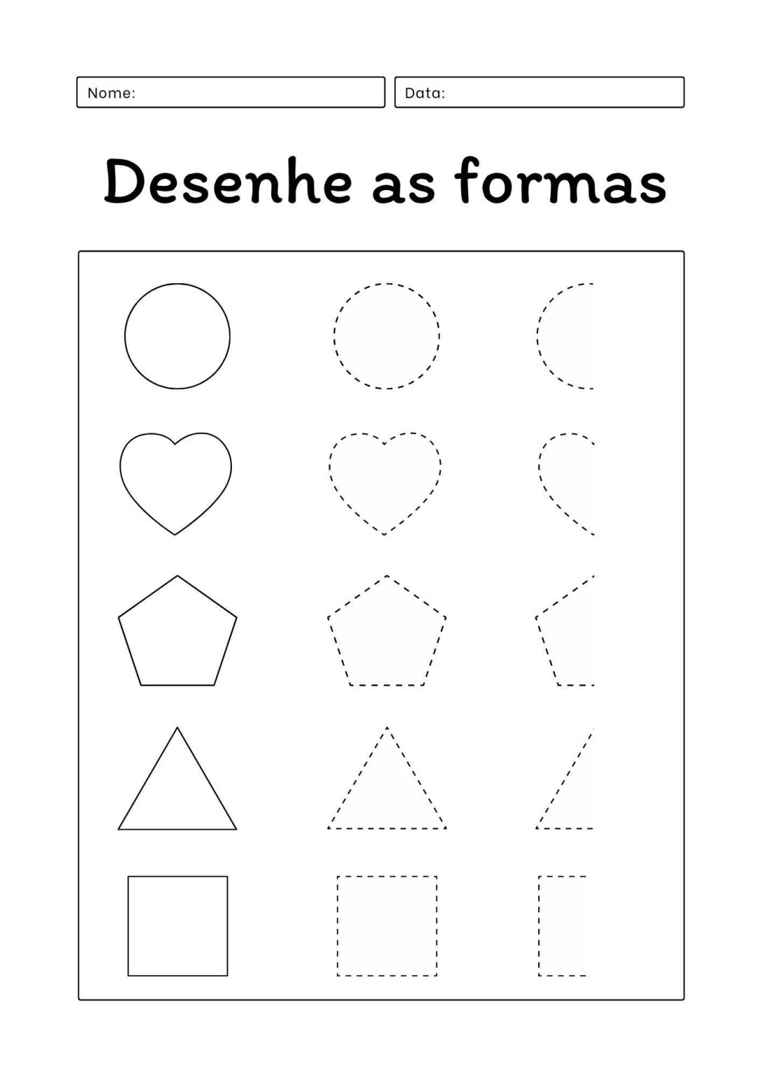 Formas geométricas para imprimir, montar e colorir