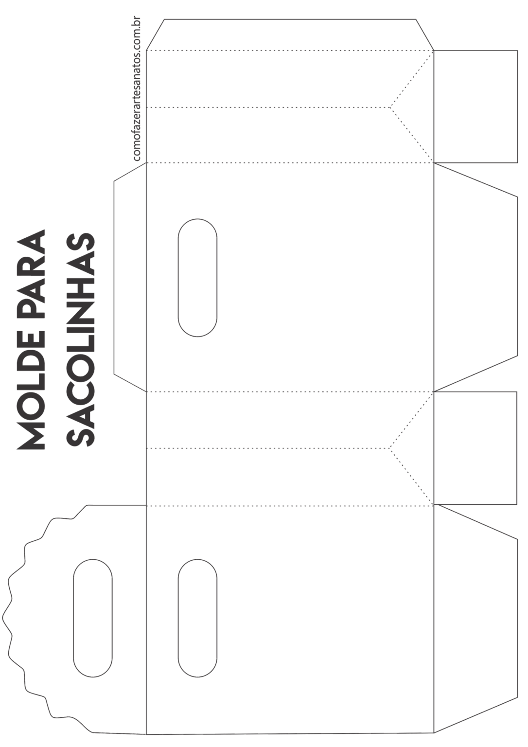 Molde de sacolinha PNG grande para imprimir