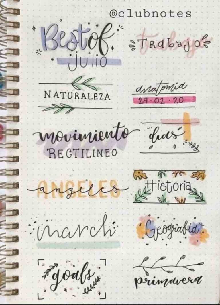 Ideias de títulos para caderno rápidas e fáceis