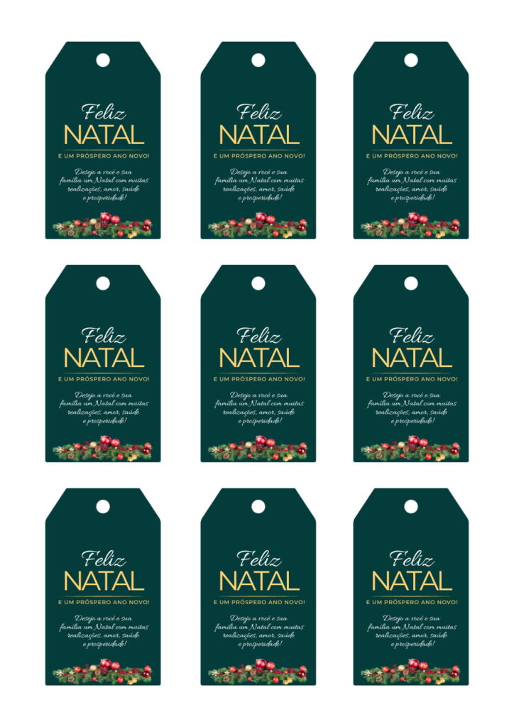 Tags de Natal para Imprimir: modelos prontos para baixar
