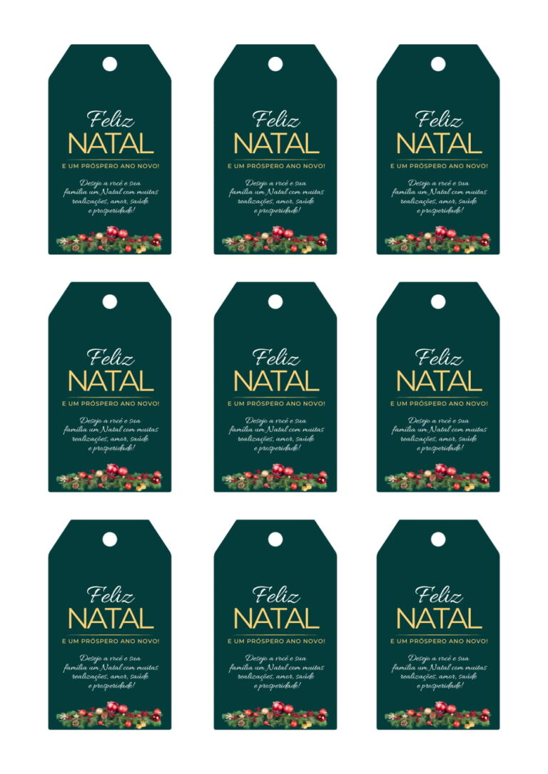 Tags de Natal para Imprimir: modelos prontos para baixar