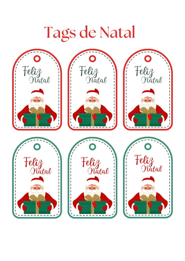 Tags de Natal para Imprimir: modelos prontos para baixar