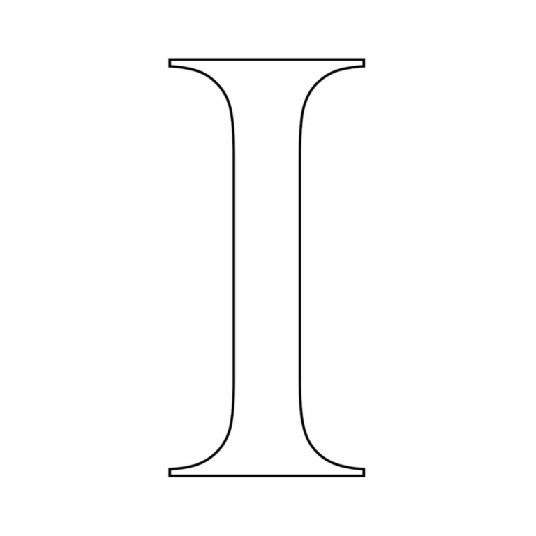 Molde letra I grande para imprimir: maiúscula e minúscula