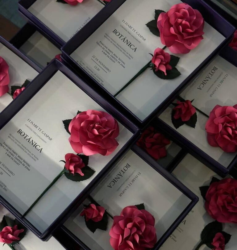 Molde Rosa de Papel para imprimir em tamanho grande