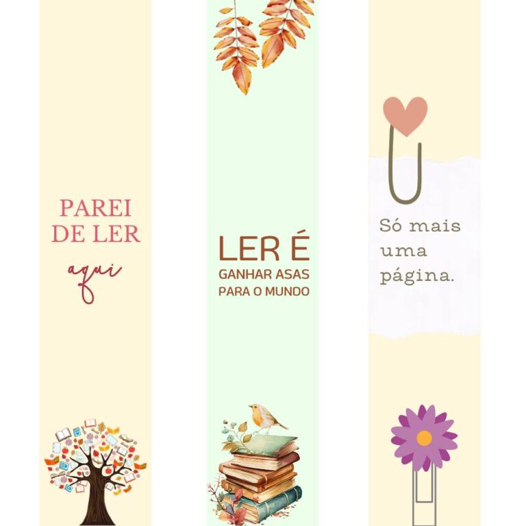 Marca página para imprimir em PDF Grátis